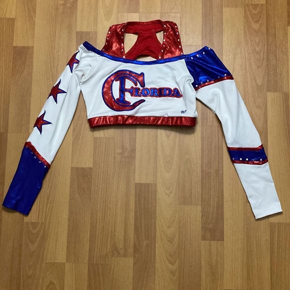 Varsity | Tops | Vintage Varsity Florida Crop Top Metallic Rhinestones ...
